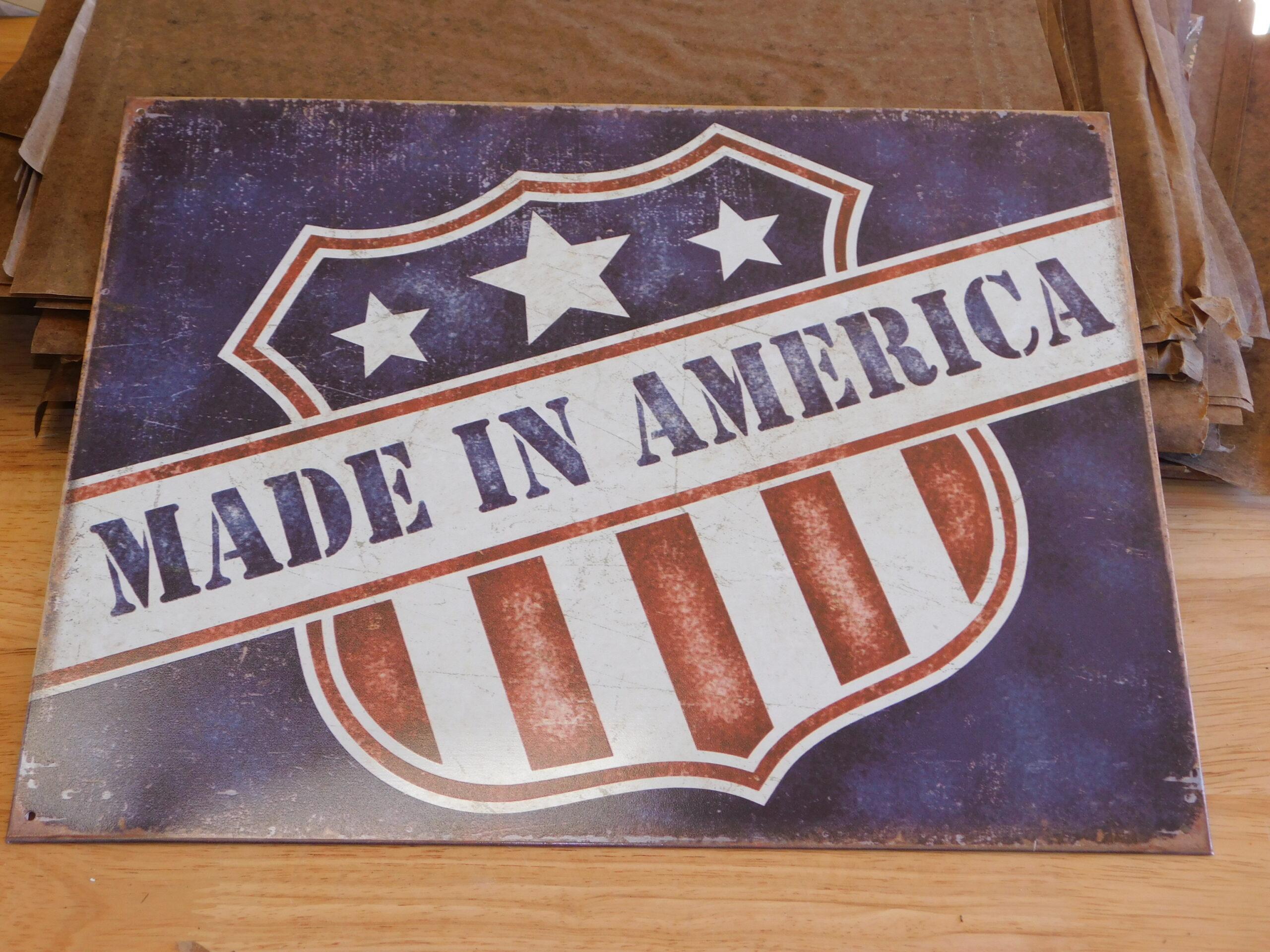 Metal Sign Made in America - Suns of Texas
